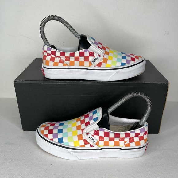 Vans | Shoes | Vans Classic Slip On Rainbow Checkerboard | Poshmark